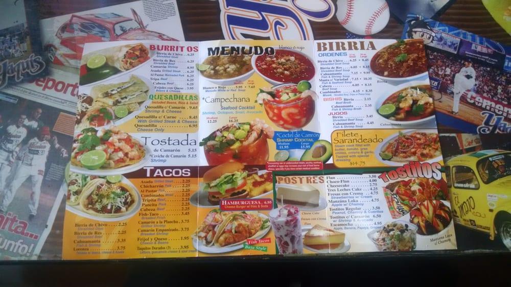 Carta del restaurante Birrieria Obregon, Phoenix, N 35th Ave