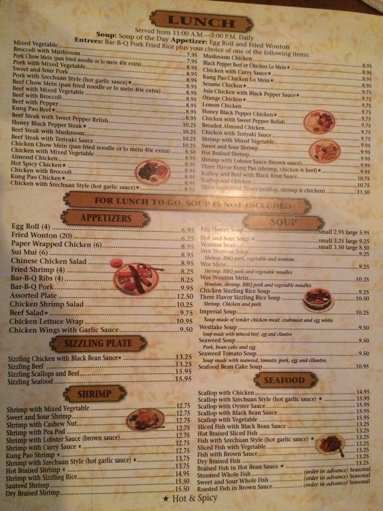 Menu at Chester's Asia Chinese Restaurant, Camarillo