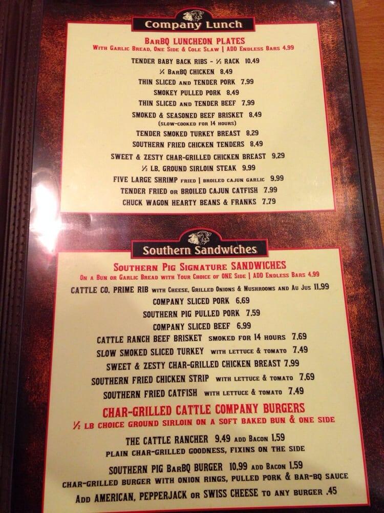 Menu at Southern Pig & Cattle Co. Stuart BBQ, Stuart