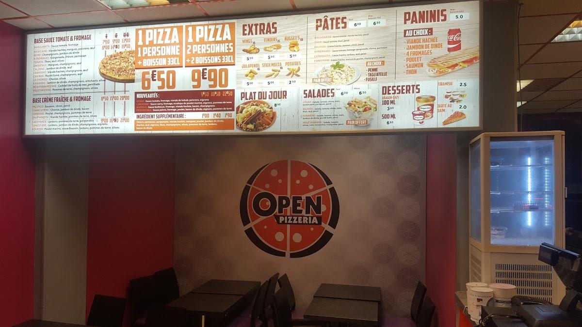 Menu at Open Pizza restaurant, Asnières-sur-Seine, 70 Av. des Grésillons