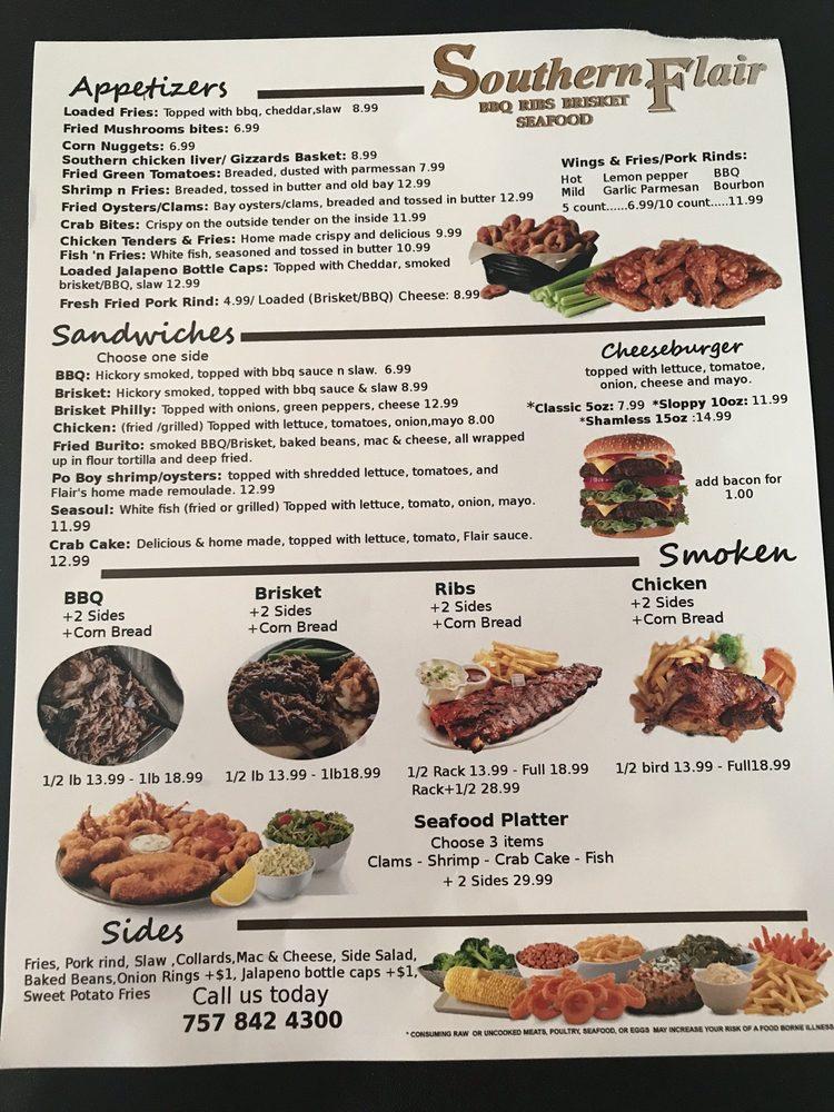 Menu at Southern Flair Pub House, Chesapeake