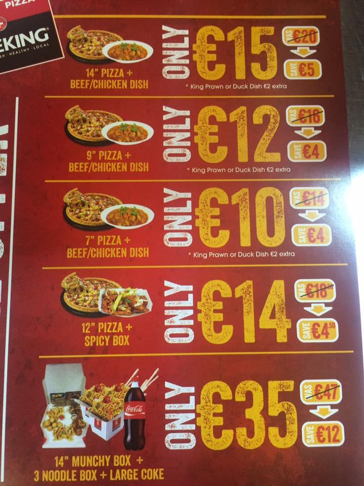Menu at Apache Pizza & Peking Edenderry pizzeria, Edenderry