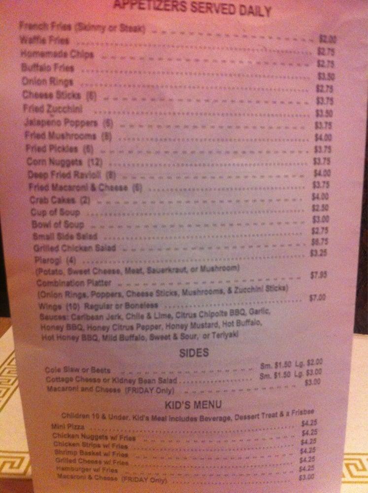 Menu at Center Lounge pub & bar, Whiting