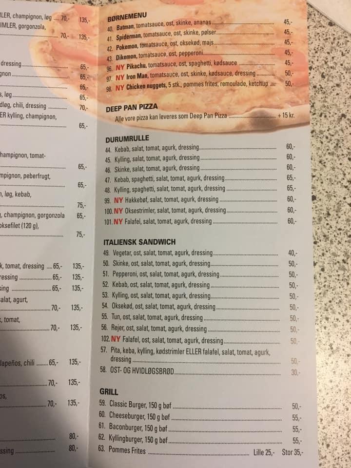 Menu at Coco Restaurant, Thyholm