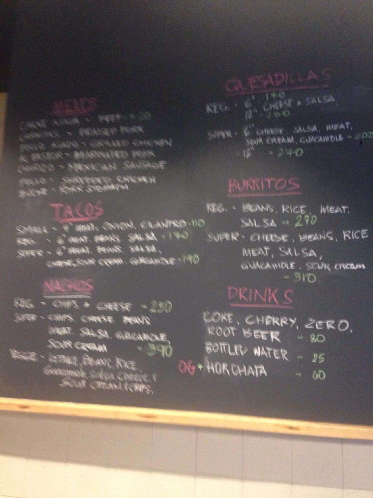 Menu at Lágrima Salcedo restaurant, Makati, 1207