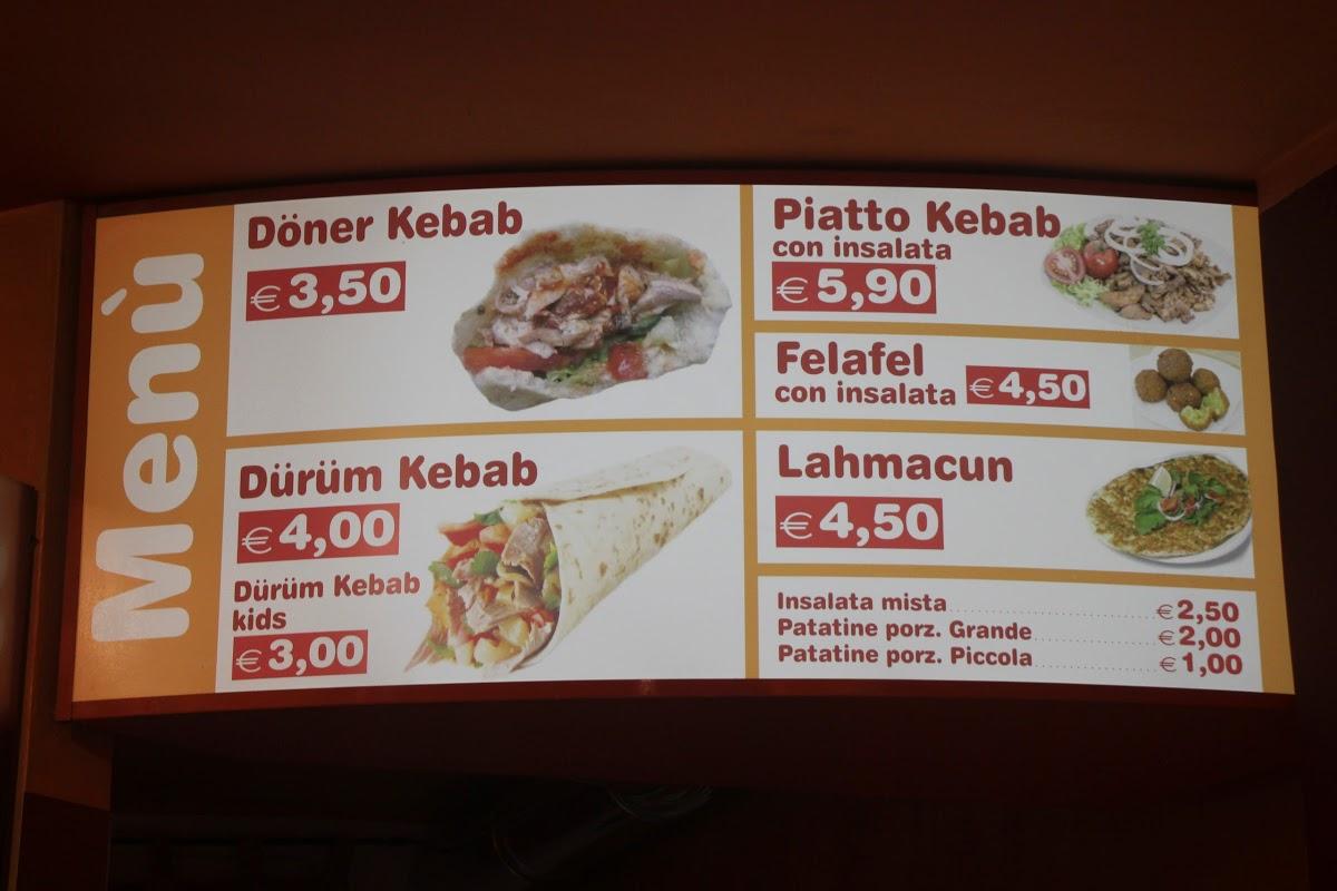 Menu da Orient Kebab ristorante, Pozzallo