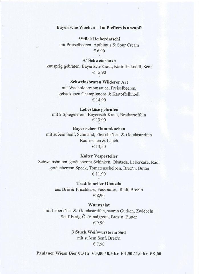 Speisekarte von Pfeffers Restaurant - Thilo Pfeffer, Hanstedt