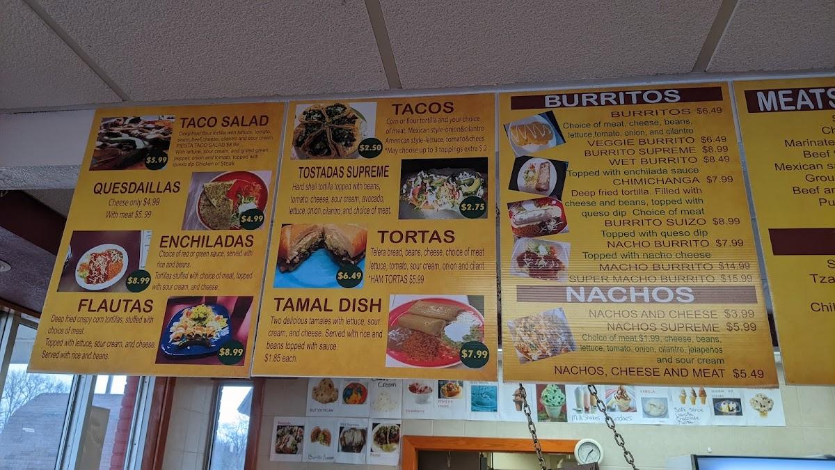 Menu at Taco Express fast food, Monticello