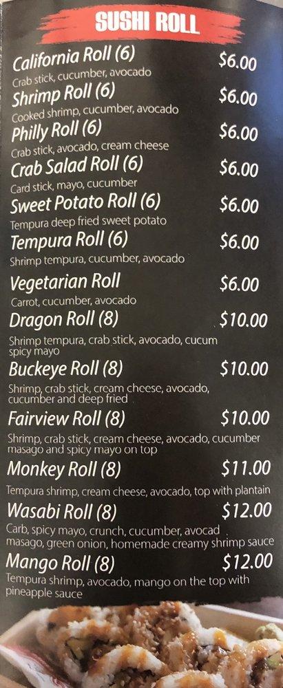 Menu at Wasabi Express restaurant, Fairview Park