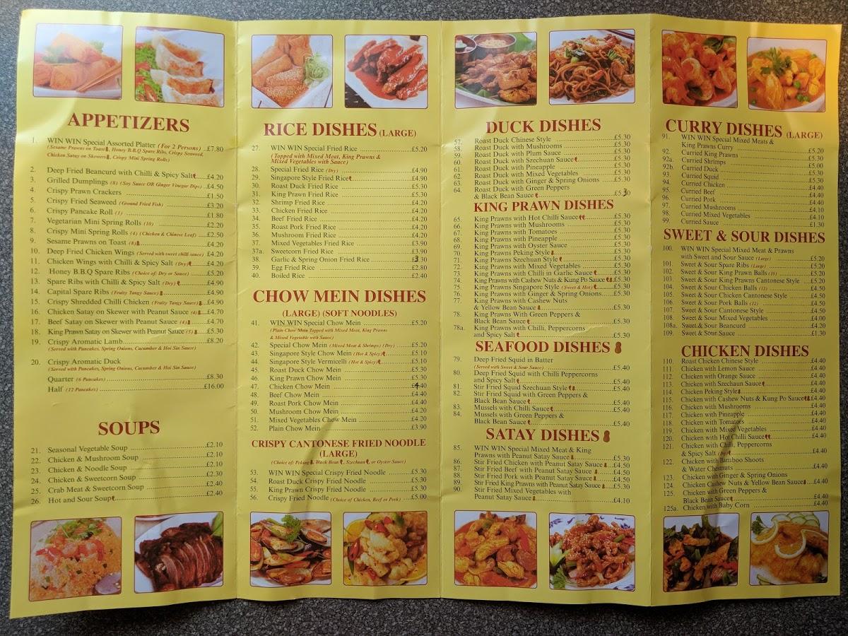 Menu at Win Win Chinese Takeaway restaurant, Deal