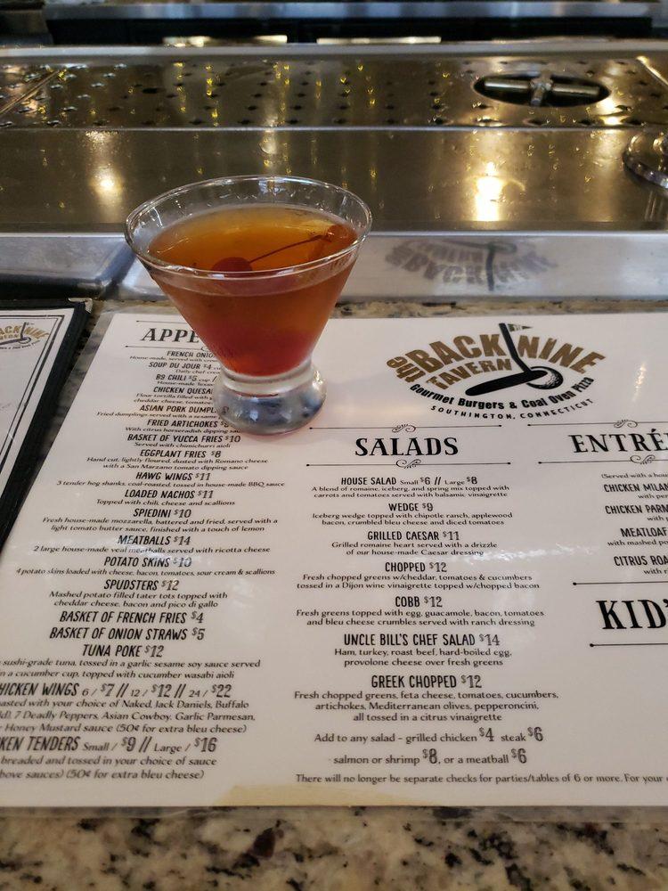 Menu at Back Nine Tavern at Southington Country Club, Cheshire