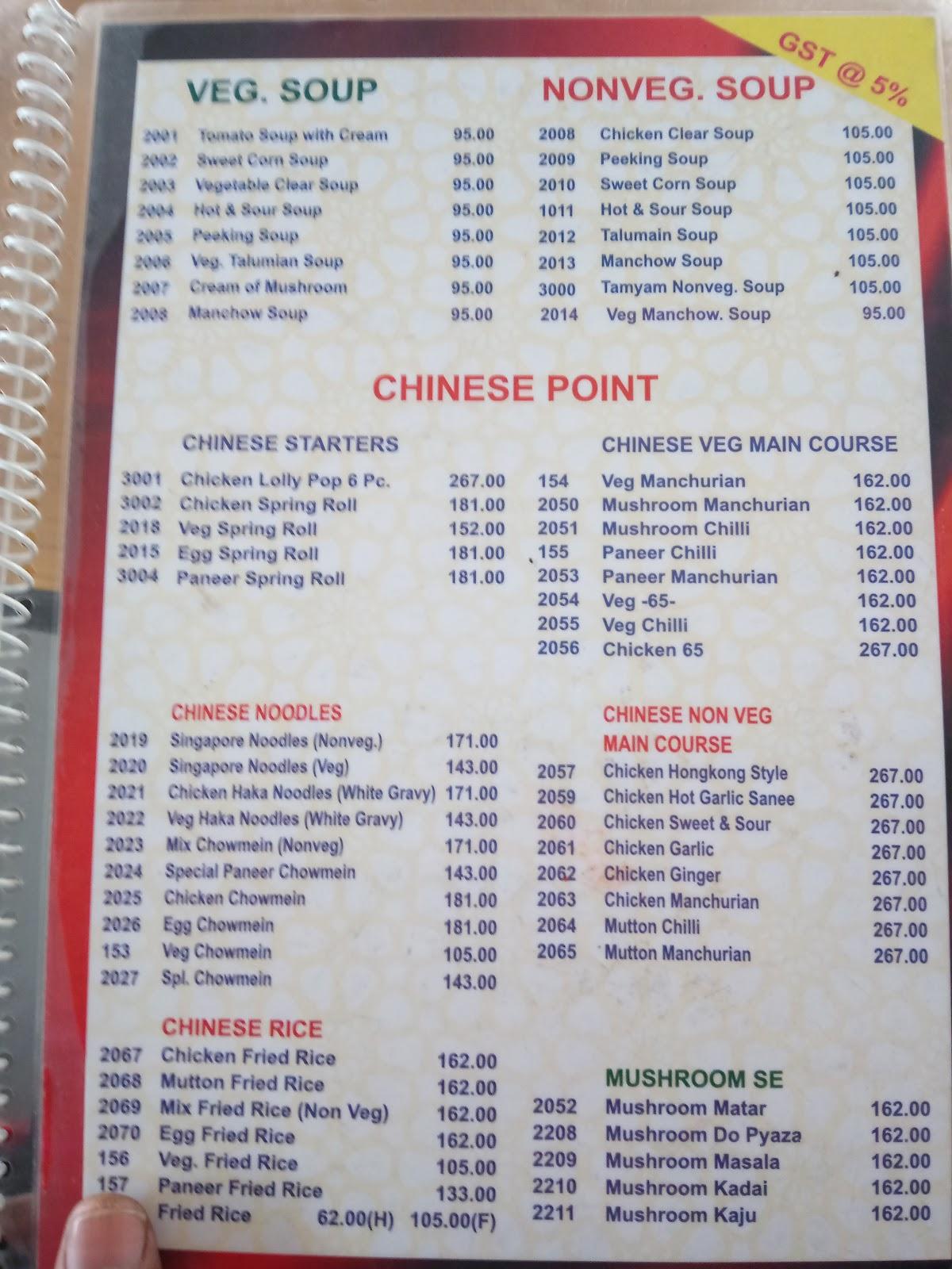Menu at Break Point Dhaba, Lucknow, Break Point Dhaba