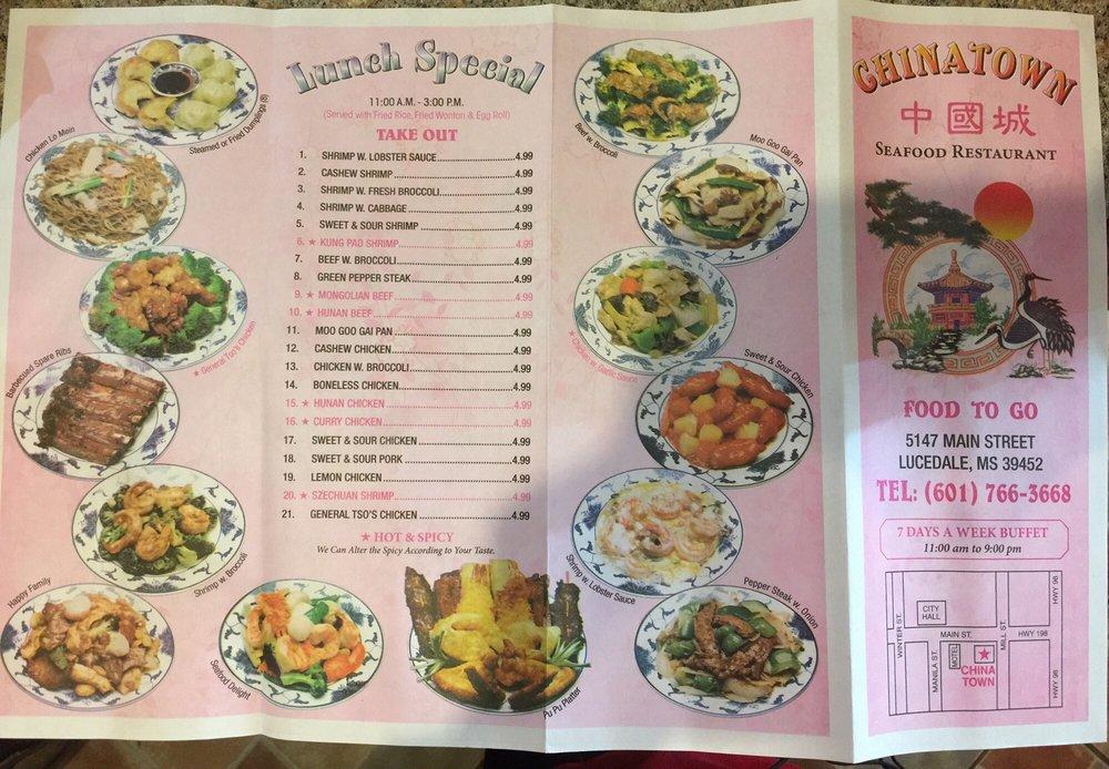 Menu at China Town Restaurant, Lucedale