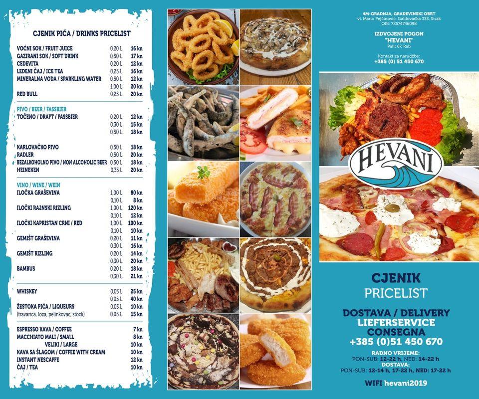 Menu at Fast Food Hevani, Palit