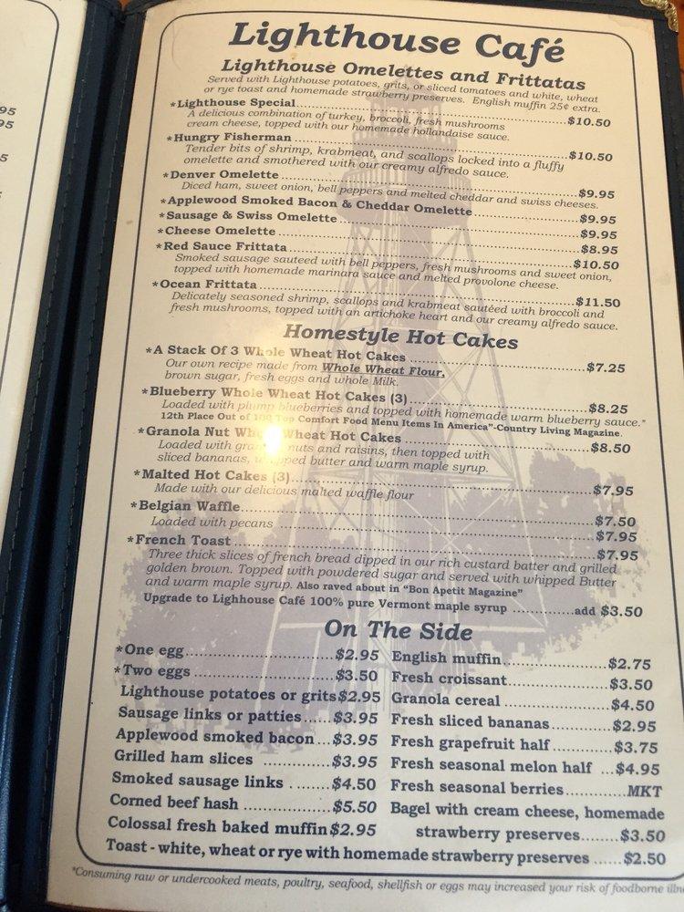 Menu at Lighthouse Cafe of Sanibel Island, Sanibel