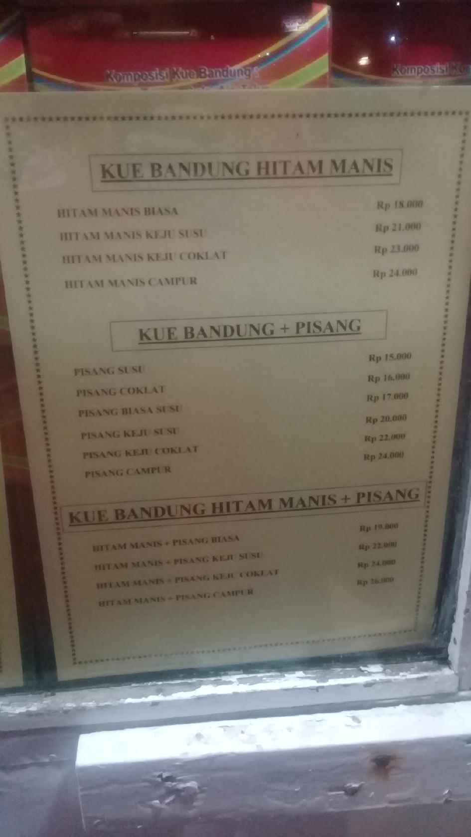 Menu at Martabak & Kue Bandung Mas Bustam, Semarang