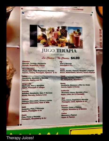 Menu at Papaya's pub & bar, Desert Hot Springs