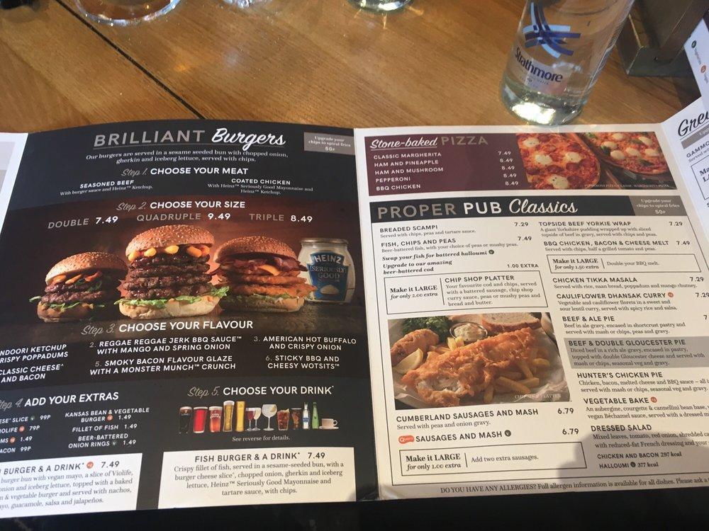 Menu at The Three Bridges pub & bar, Durham