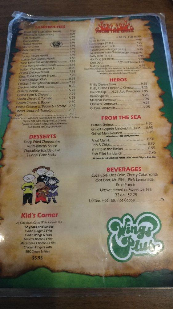 Menu at Wings Plus of Lake Worth restaurant, Lake Worth