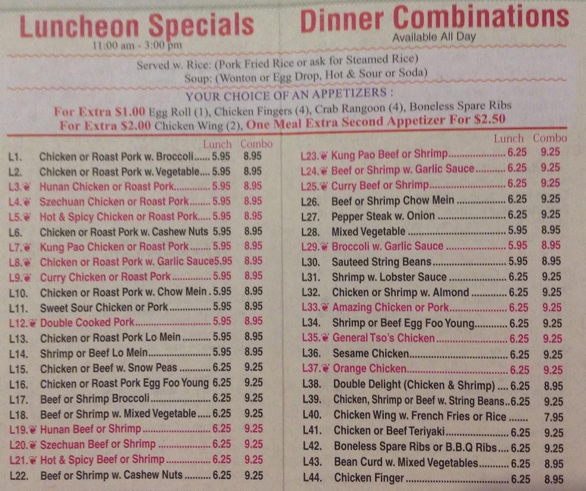 Menu at Great taste restaurant, Milford
