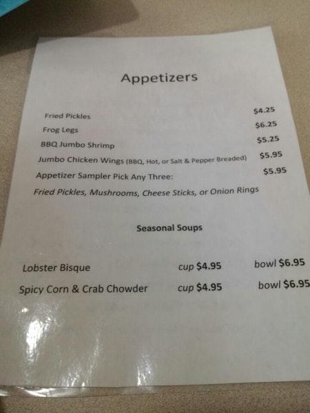 Menu at Harbor Inn Seafood Charlotte restaurant, Charlotte