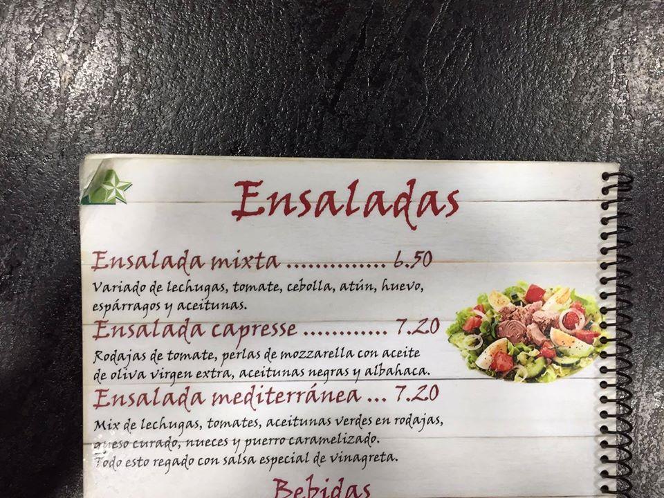 Menu at Restaurante la Toscana, Velilla de San Antonio