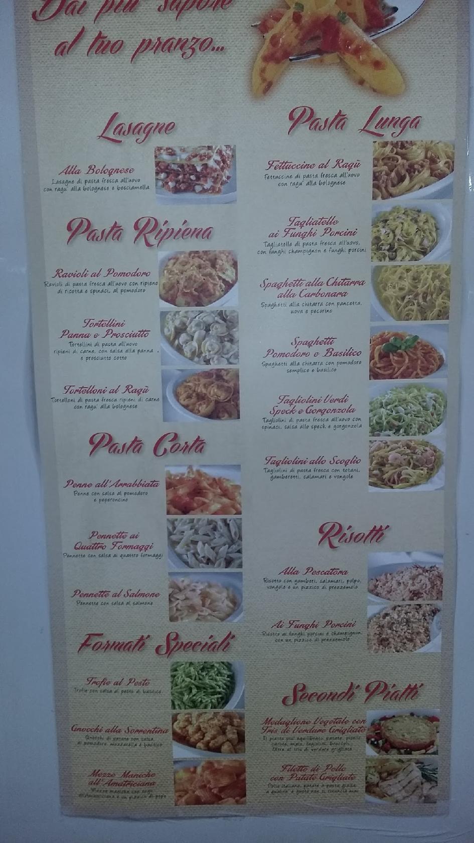 Menu at Bar colibrí, Statte