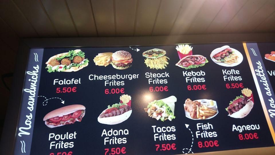 Menu at Chez Adamo restaurant, Landerneau