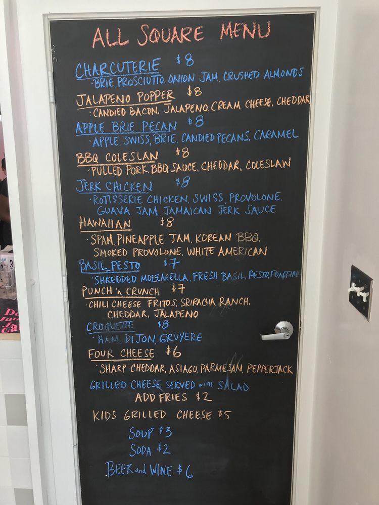 Menu at All Square restaurant, Minneapolis
