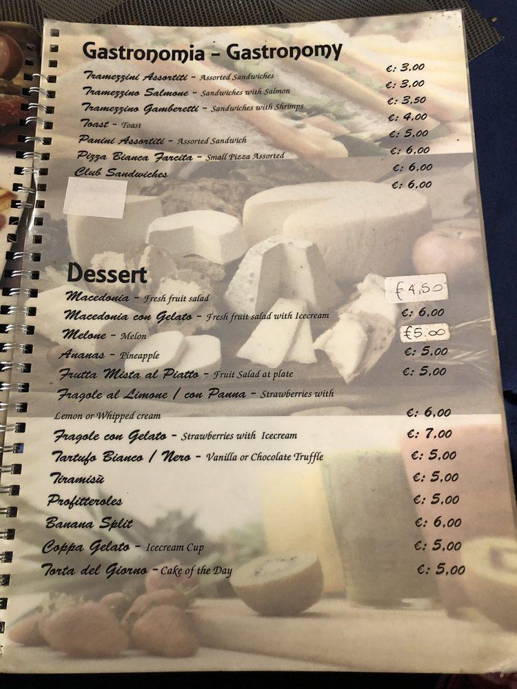 Menu at Gavi Cafè cafe, Rome