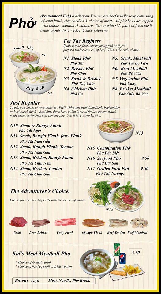 Menu at Little Saigon Café restaurant, Fort Collins