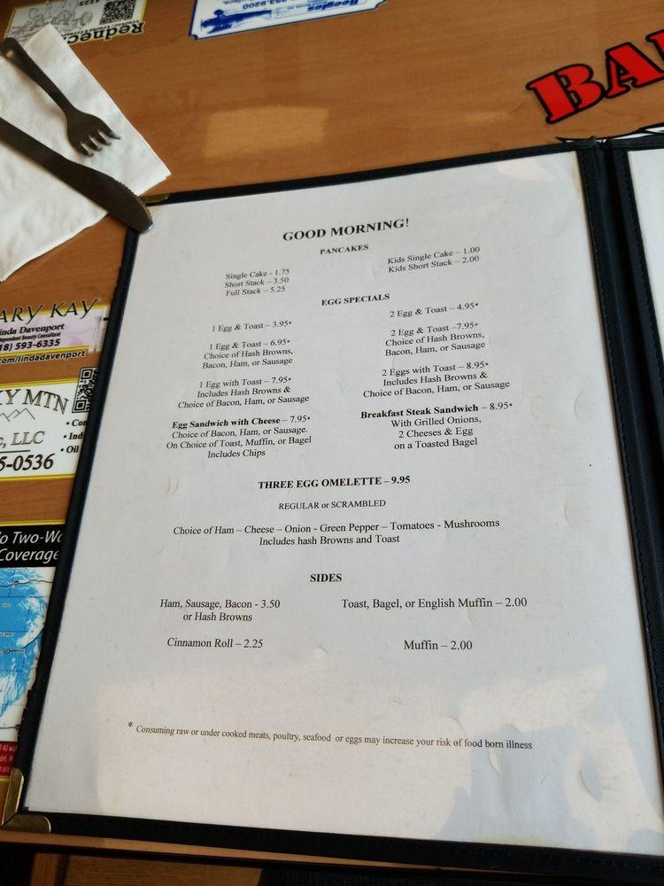 Menu at Barnstormer Restaurant, Greeley