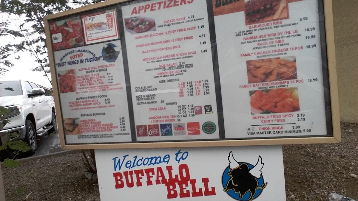 Menu at Buffalo Bell restaurant, Tucson