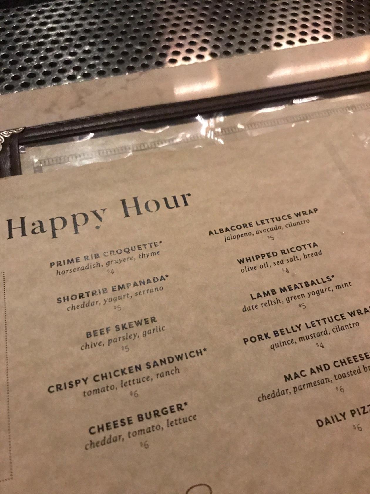 Menu at Harp & Crown restaurant, Philadelphia