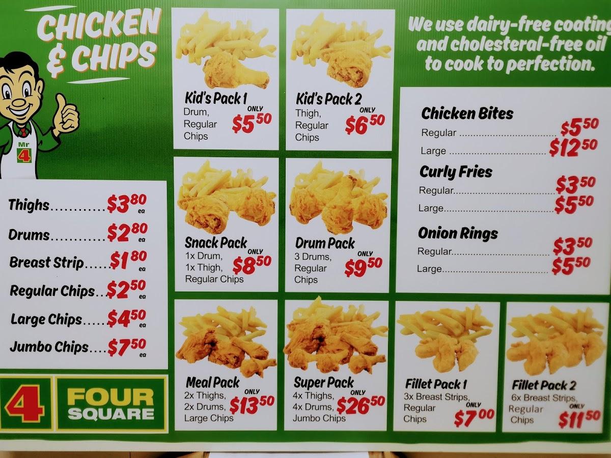 Menu at Stratford Four Square, Stratford