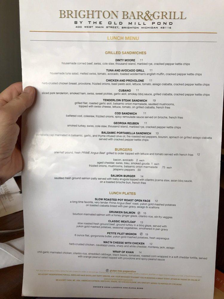 Menu at Brighton Bar & Grill, Brighton