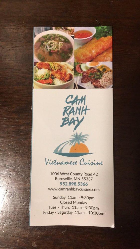 Menu at Cam Ranh Bay Restaurant, Burnsville, County Rd 42 W