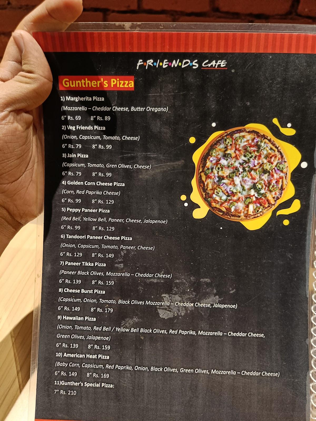 Menu at Friends Cafe, Shirala