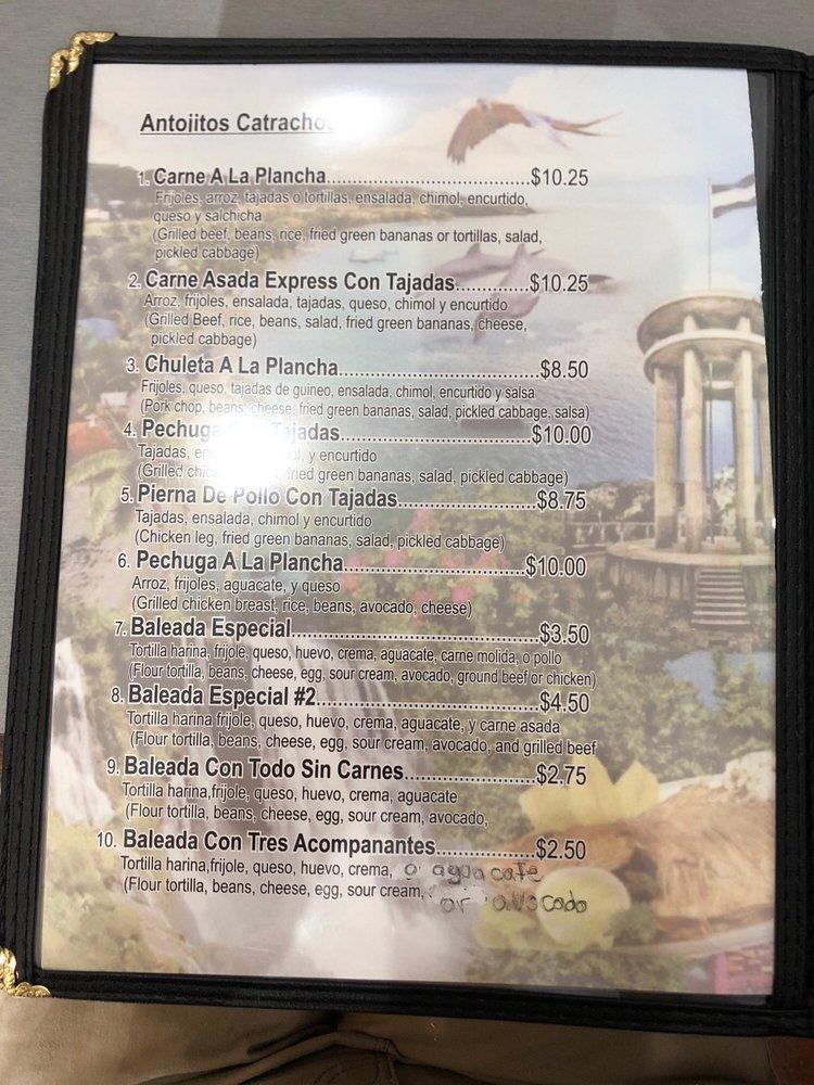 Carta del restaurante Baleadas Express, Houston, Gulf Fwy Suite A11