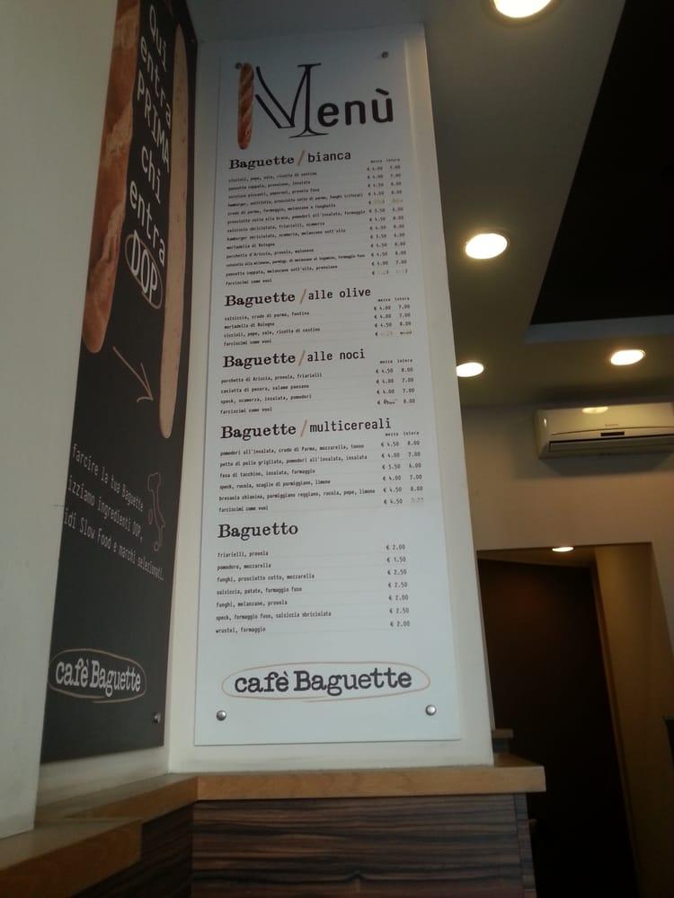 Menu at Cafe Baguette, Naples