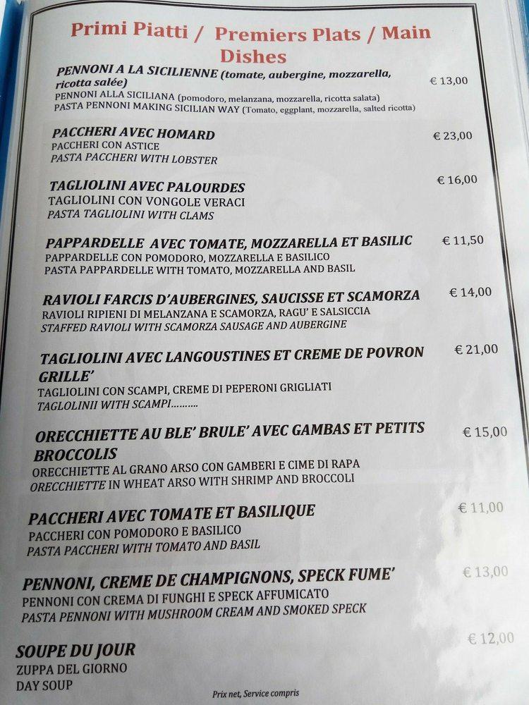 Menu at Leone Restaurant Menton, Menton