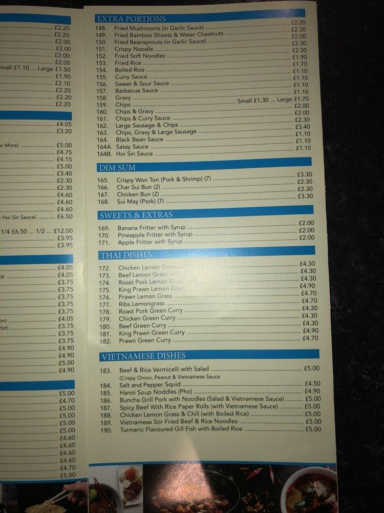 Menu at Peking House fast food, Wigan, 65 Wigan Ln
