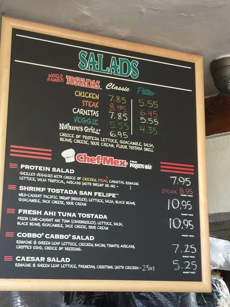 Menu at Poquito Mas restaurant, Burbank, W Olive Ave