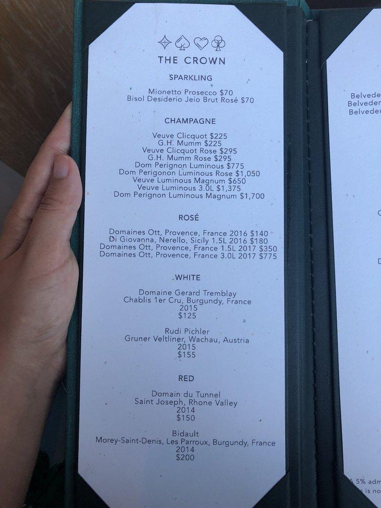 Menu at The Crown pub & bar, New York City