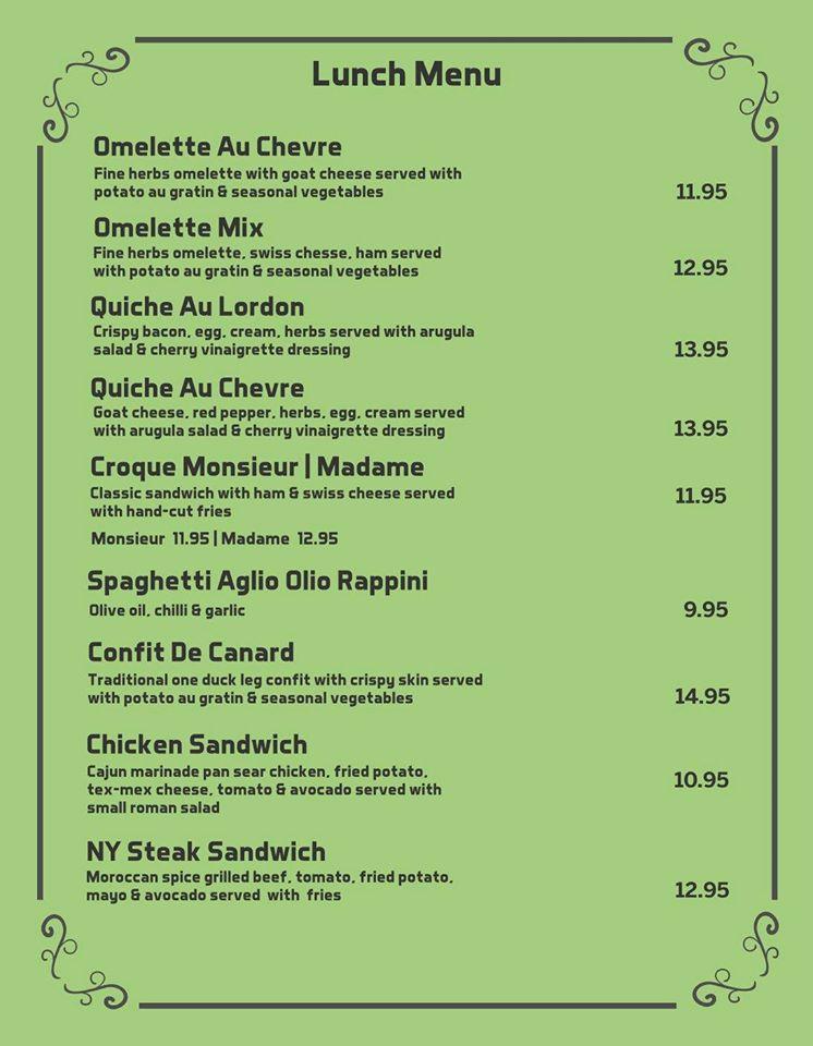Menu at Bon Select Bistro restaurant, Sunderland