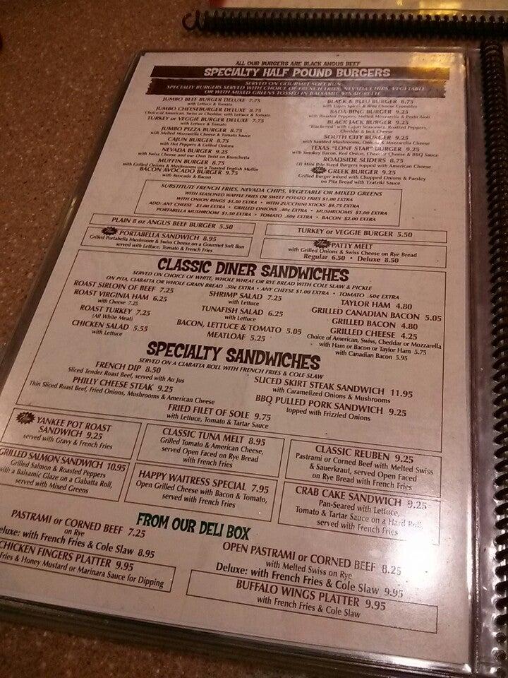 Menu at Nevada Diner Restaurant, Bloomfield