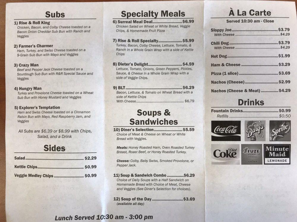 Menu at Rise'n Roll Bakery, Fort Wayne, Illinois Rd #101