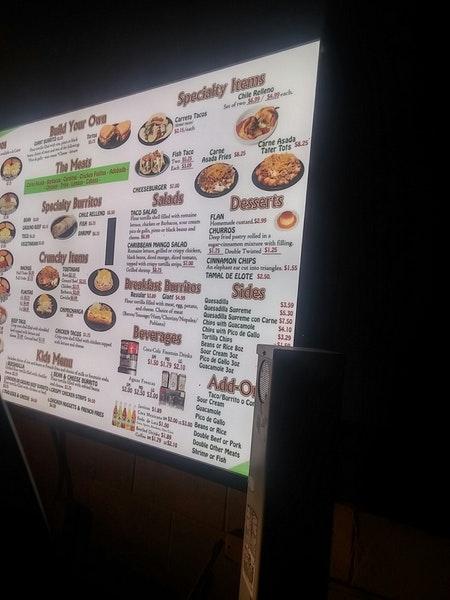 Menu at Tecos Fresh Mexican Food fast food, Portland