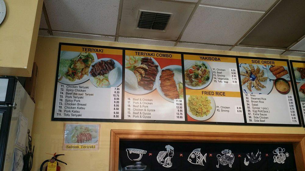 Menu at Sunny Teriyaki restaurant, Seattle, W Emerson Pl B