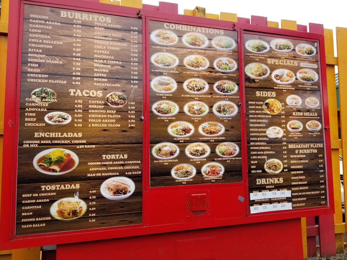Menu at Super Oscar's Mexican Food restaurant, Newport